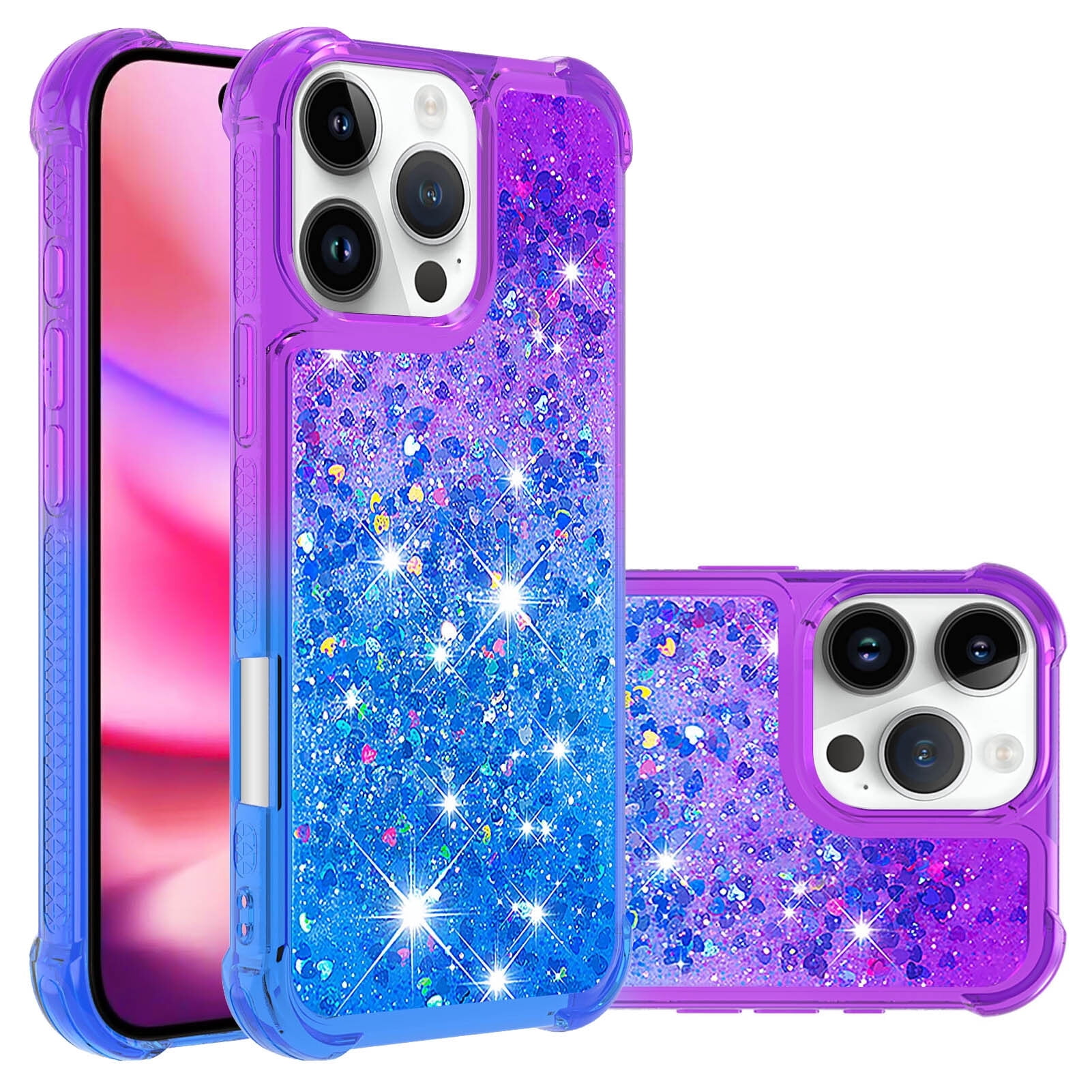 iPhone 15 PRO MAX Case, Liquid Glitter Funny Bling Shiny Crystal ...