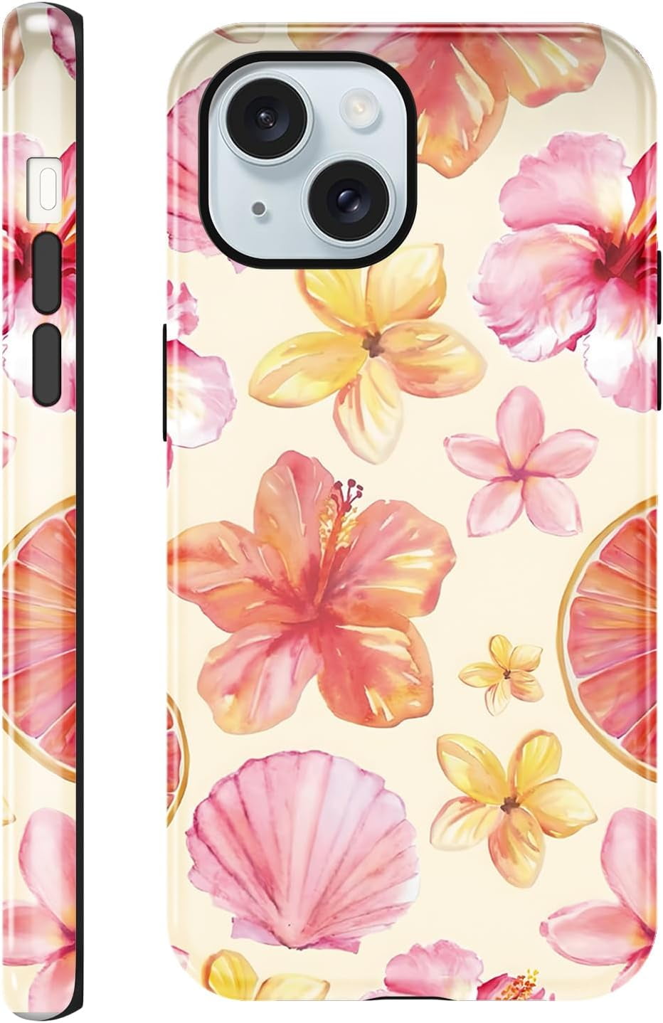 for iPhone 15 Plus 6.7'' Case Floral, Cute Flower Pattern Aesthetic Phone Case,Shockproof 2-in-1 ...