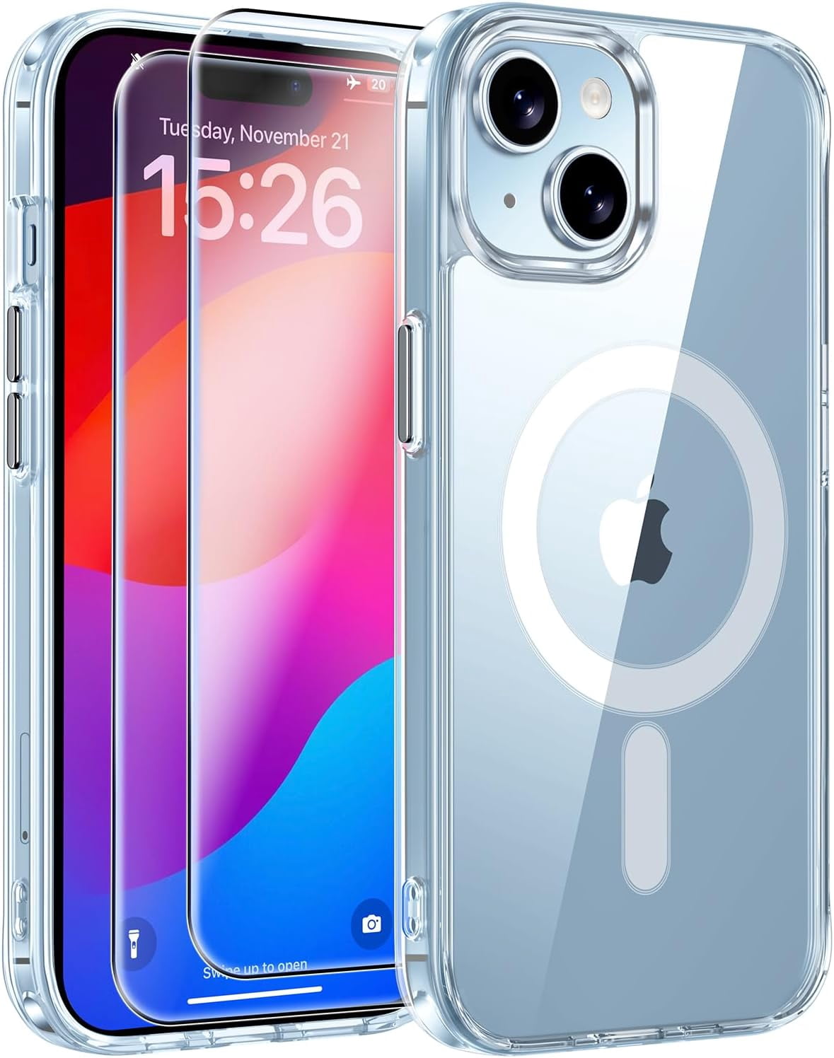 for iPhone 15 Plus Case Clear, iPhone 15 Plus Case Magnetic with 2 ...