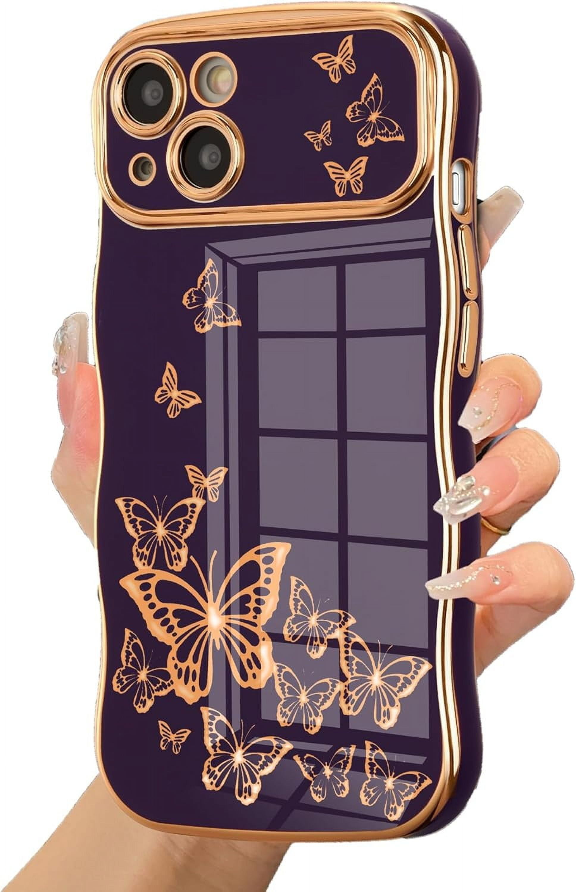 for iPhone 15 Plus Case for Girl Women, Cute Curly Wave Frame with ...
