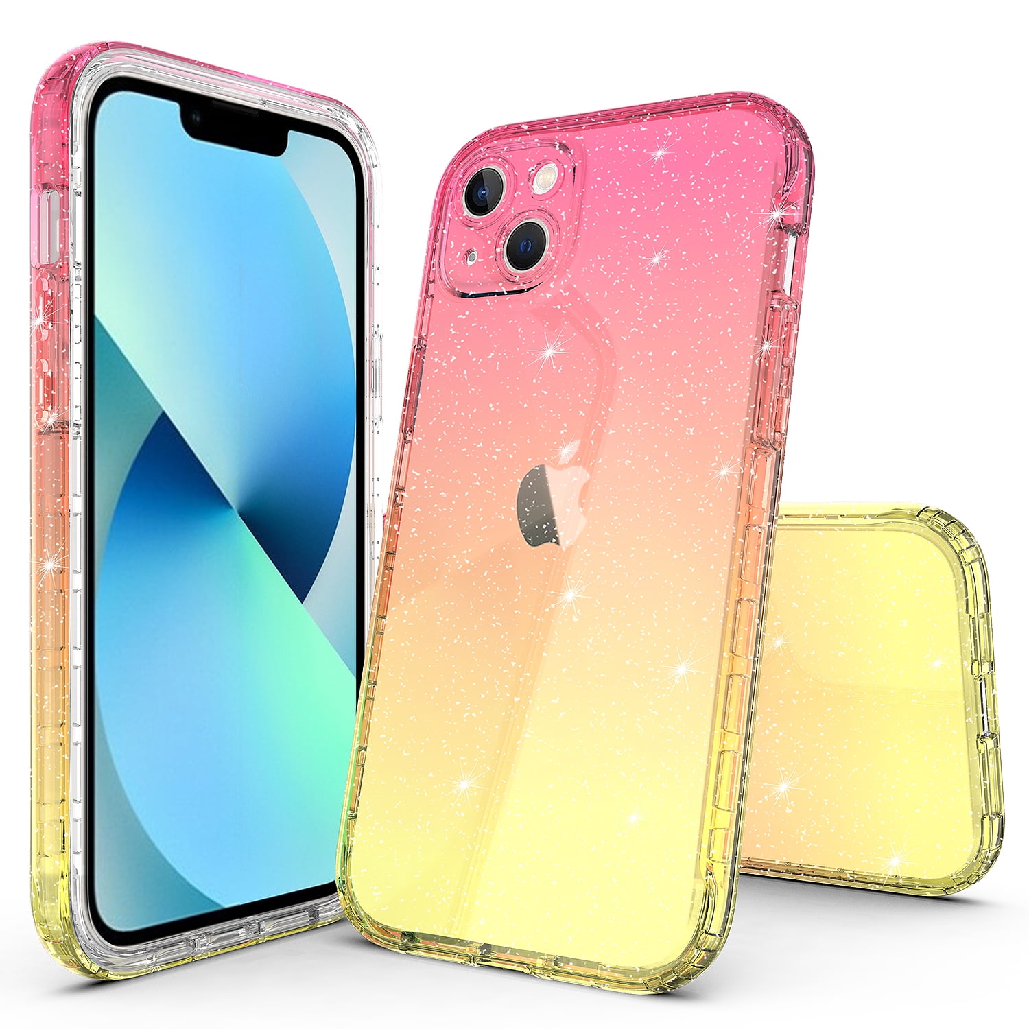 iPhone 15 Plus Case, Rosebono Hybrid Glitter Sparkle Transparent ...