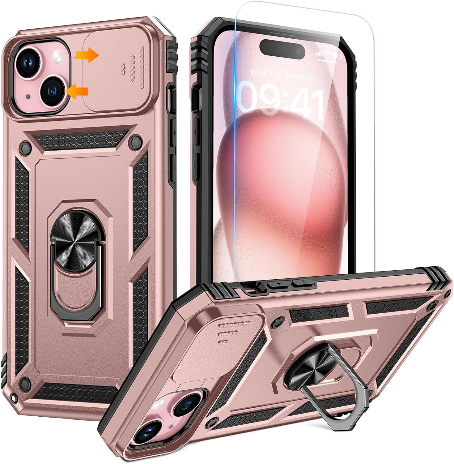 for iPhone 15 Plus Case with Screen Protector - Slide Camera Cover ...