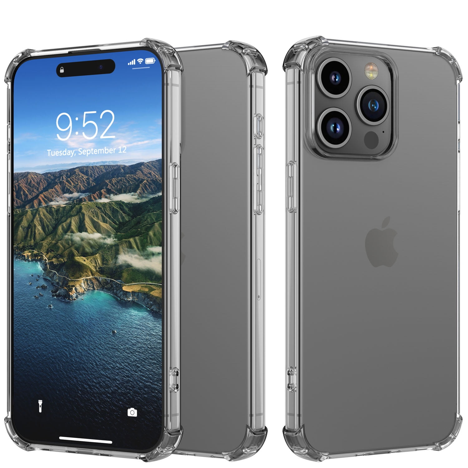 iPhone 15 Plus Case, Takfox Shockproof Rugged Full Protection Soft TPU Bumper Clear Case Shell ...