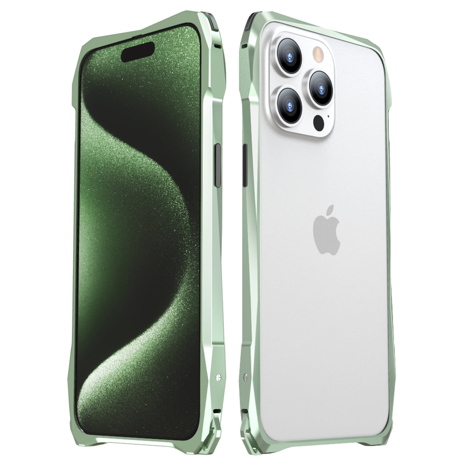 for iPhone 15 Pro Aluminum Bumpers Metal Frame + Carbon Fiber Back ...