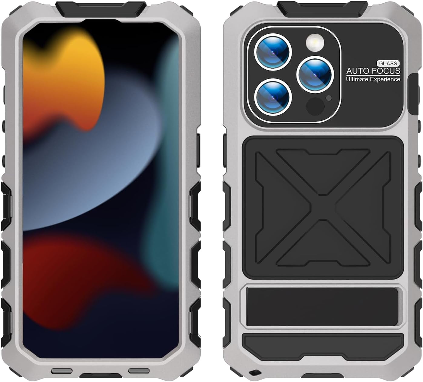 for iPhone 15 Pro Case Heavy Duty Metal Aluminium Bumper Built in ...