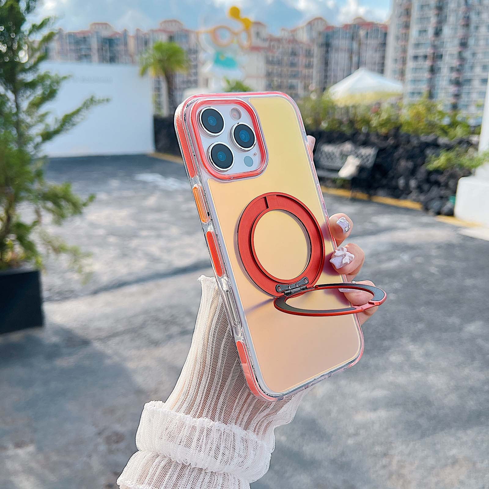 for iPhone 15 Pro Case with Ring Holder Stand, Fashionable Color Design ...
