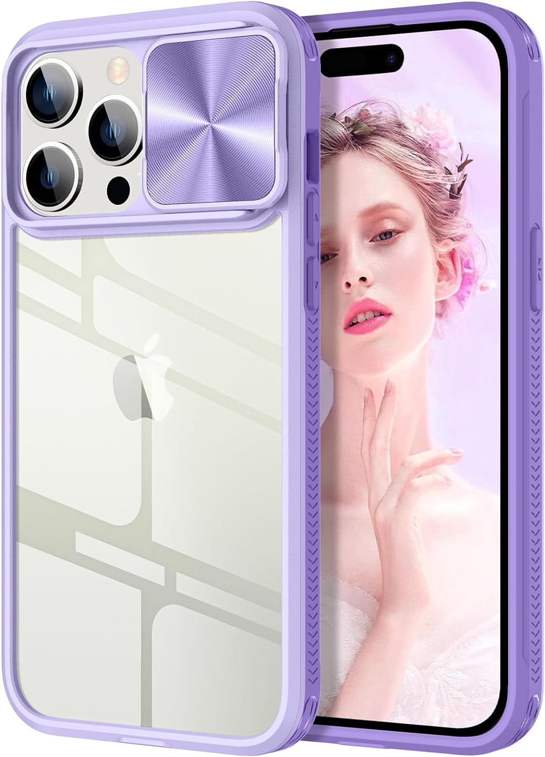 iPhone 15 Pro Clear Case with Camera Slider Protection, Shockproof ...