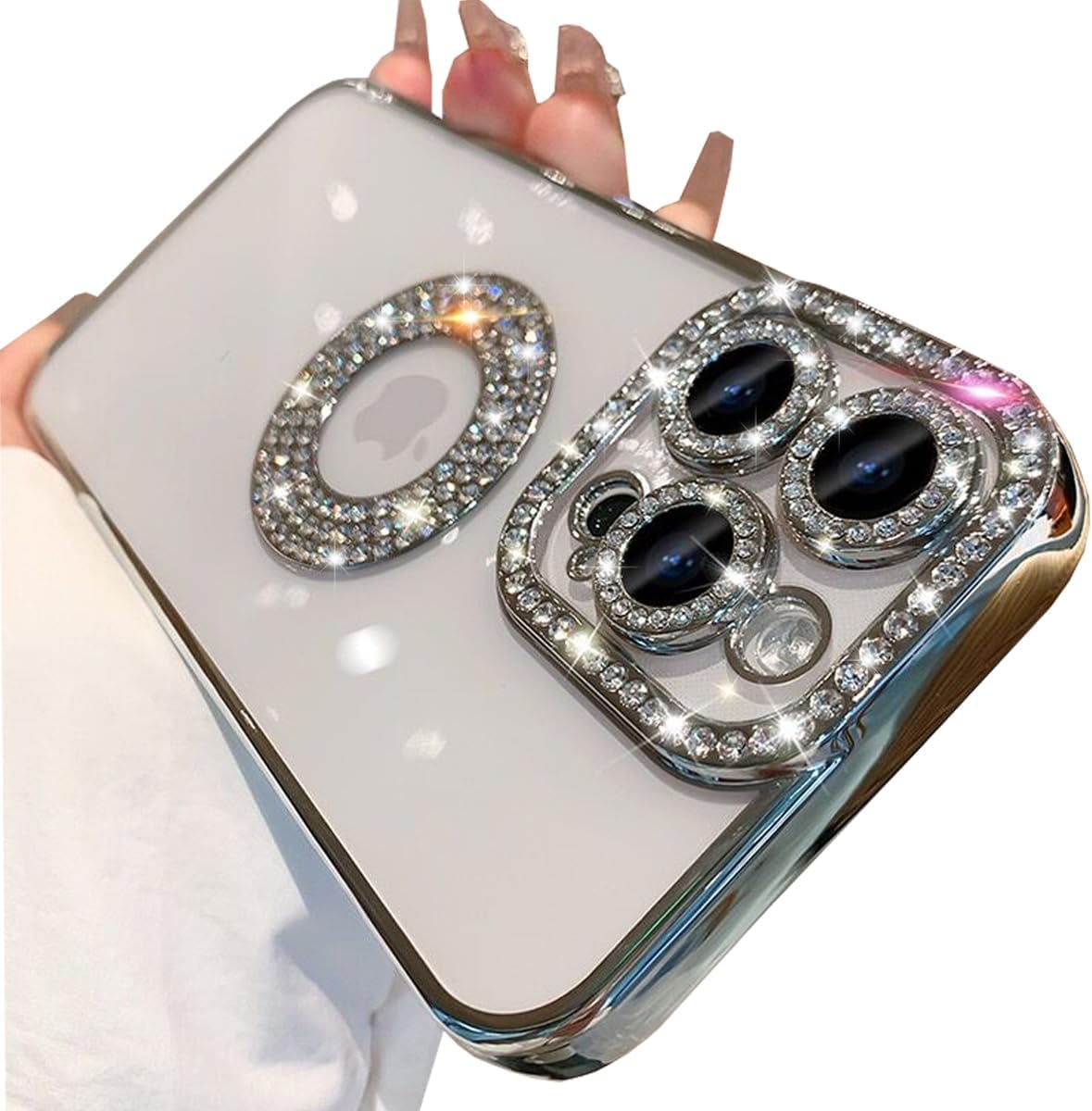 for iPhone 15 Pro Clear Glitter Case,Cute Bling Sparkle Shiny ...