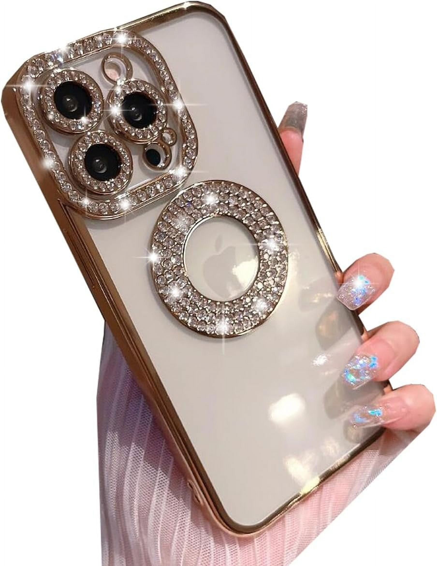 for iPhone 15 Pro Clear Glitter Case,Cute Bling Sparkle Shiny ...