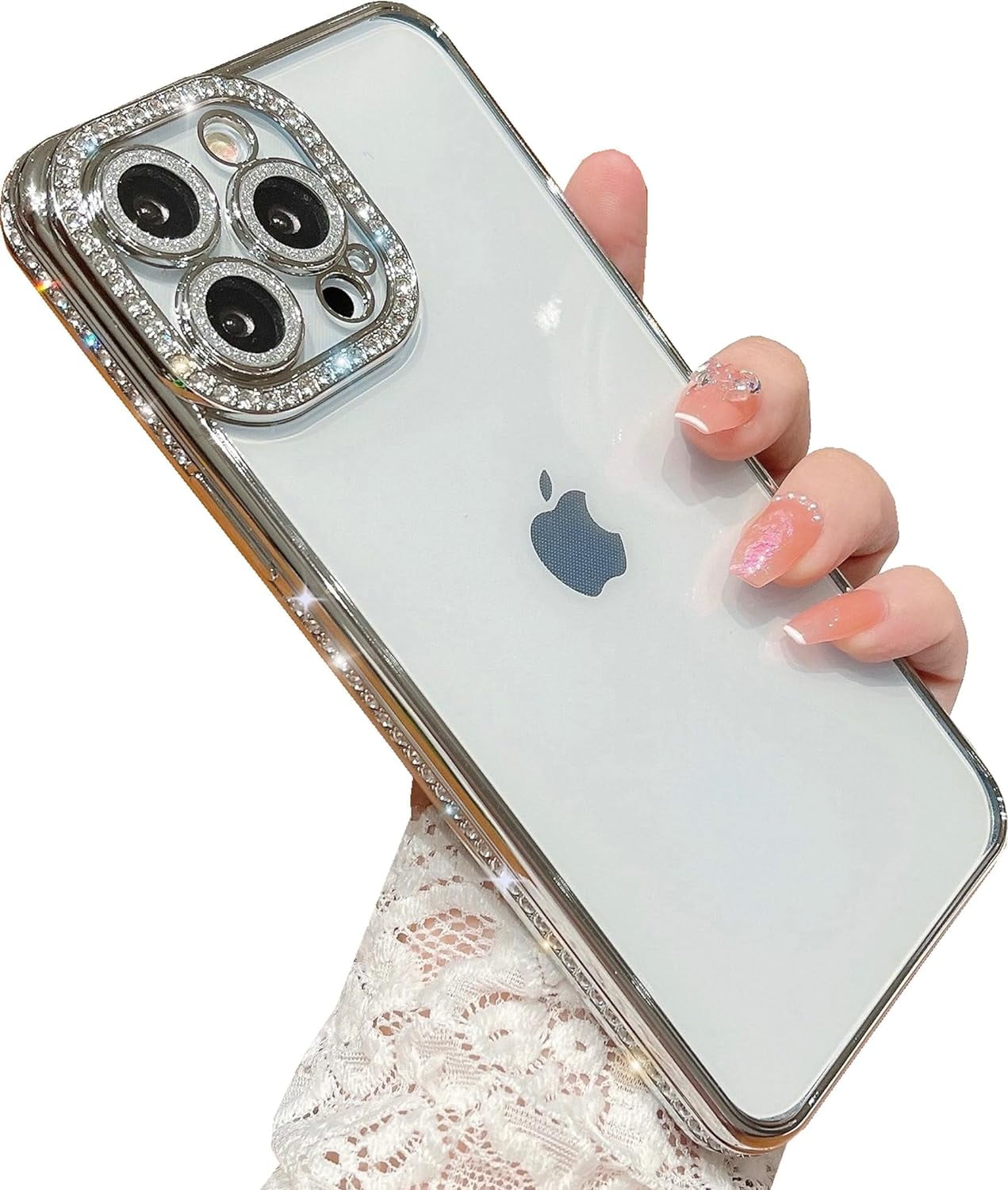 iPhone 15 Pro Glitter Case, Clear Glitter Shiny Shockproof Diamond ...