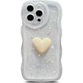 for iPhone 15 Pro Max Case 6.7" Cute 3D Heart Bling Glitter Star ...