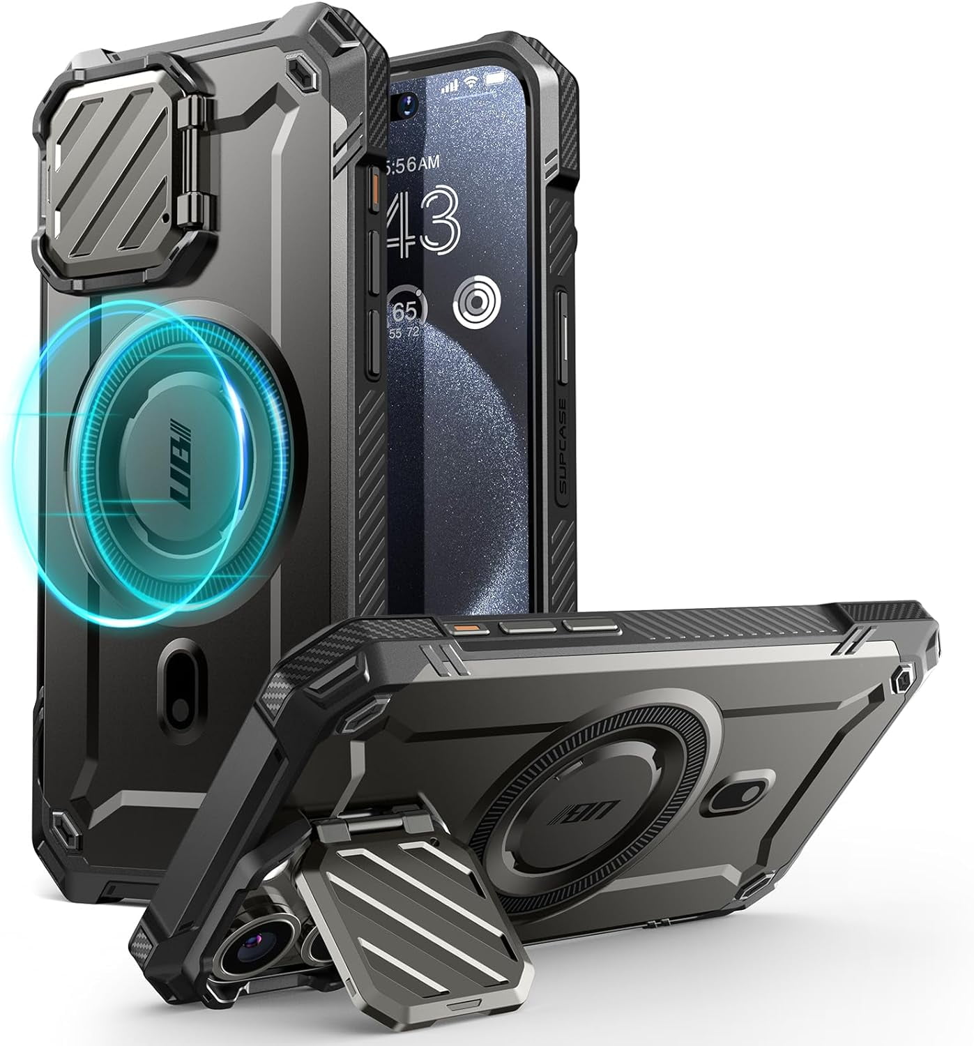 for iPhone 15 Pro Max Case with Camera Cover & Stand (UBMag XT ...