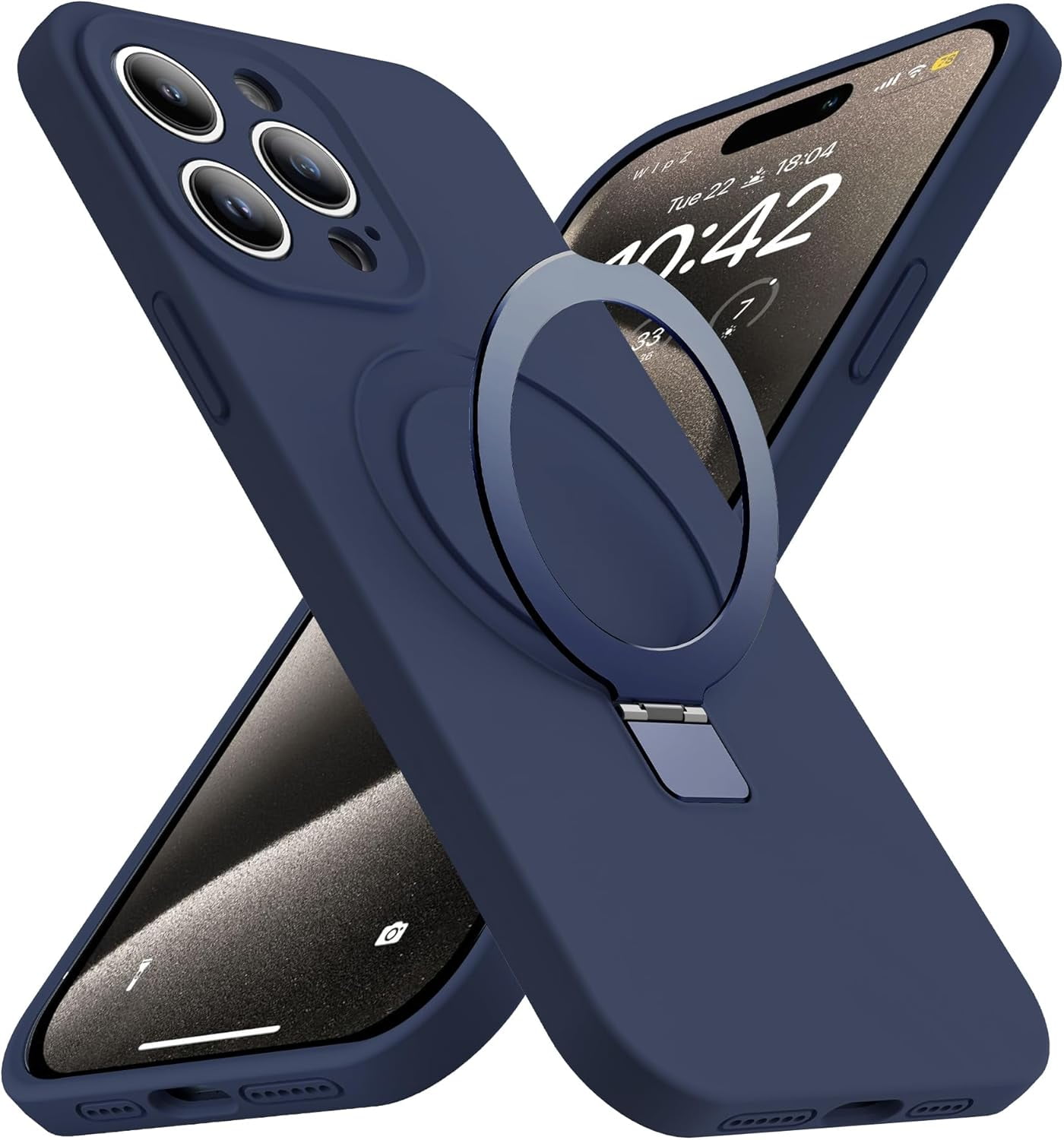 for iPhone 15 Pro Max Case with Magnetic Invisible Stand Compatible ...