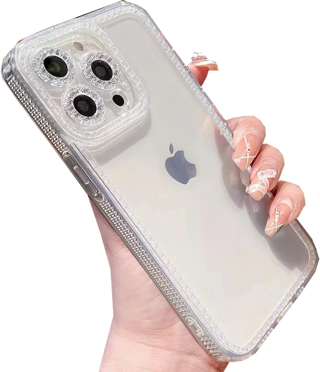 for iPhone 15 Pro Max Clear Case for Women Girls, Cute Glitter Bling ...