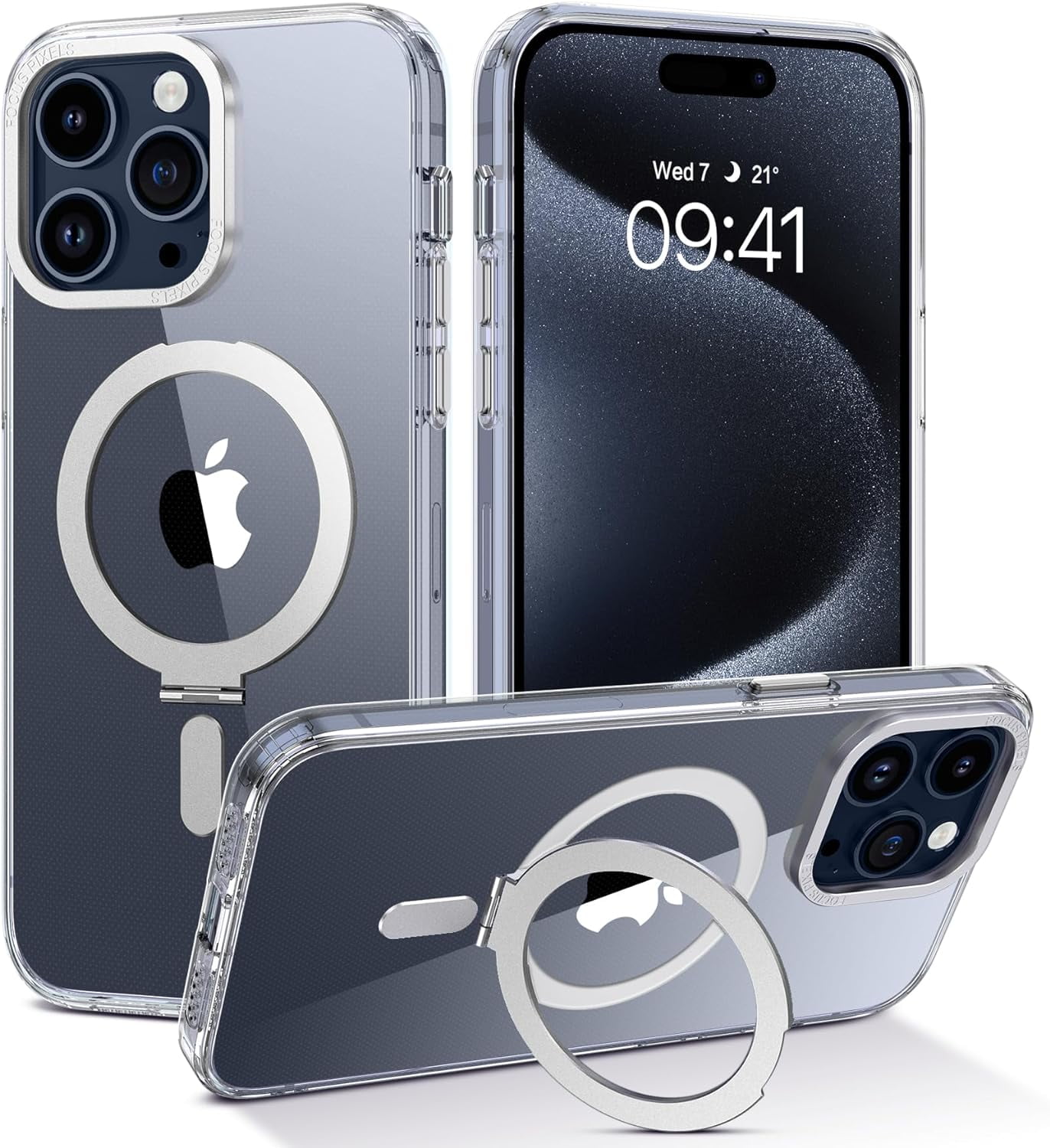 for iPhone 15 Pro Max Magnetic Case with Invisible Stand [Compatible ...