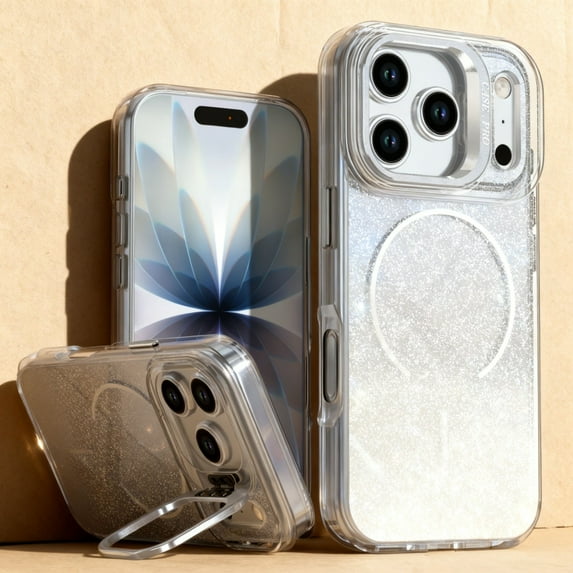 For iPhone 15 Pro Max Phone Case,Gradient Two-color Glitter Back ...