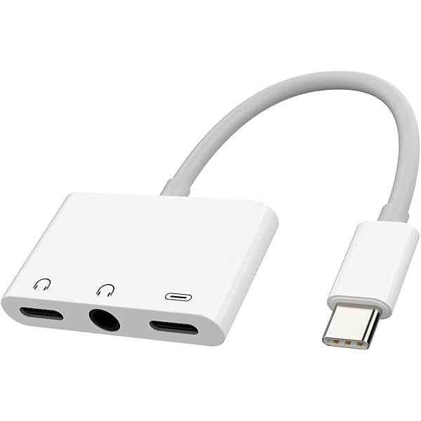 iPhone 15 Pro Max Plus USB-C to 3.5mm Audio Adapter 3 in 1 Dual Type C ...
