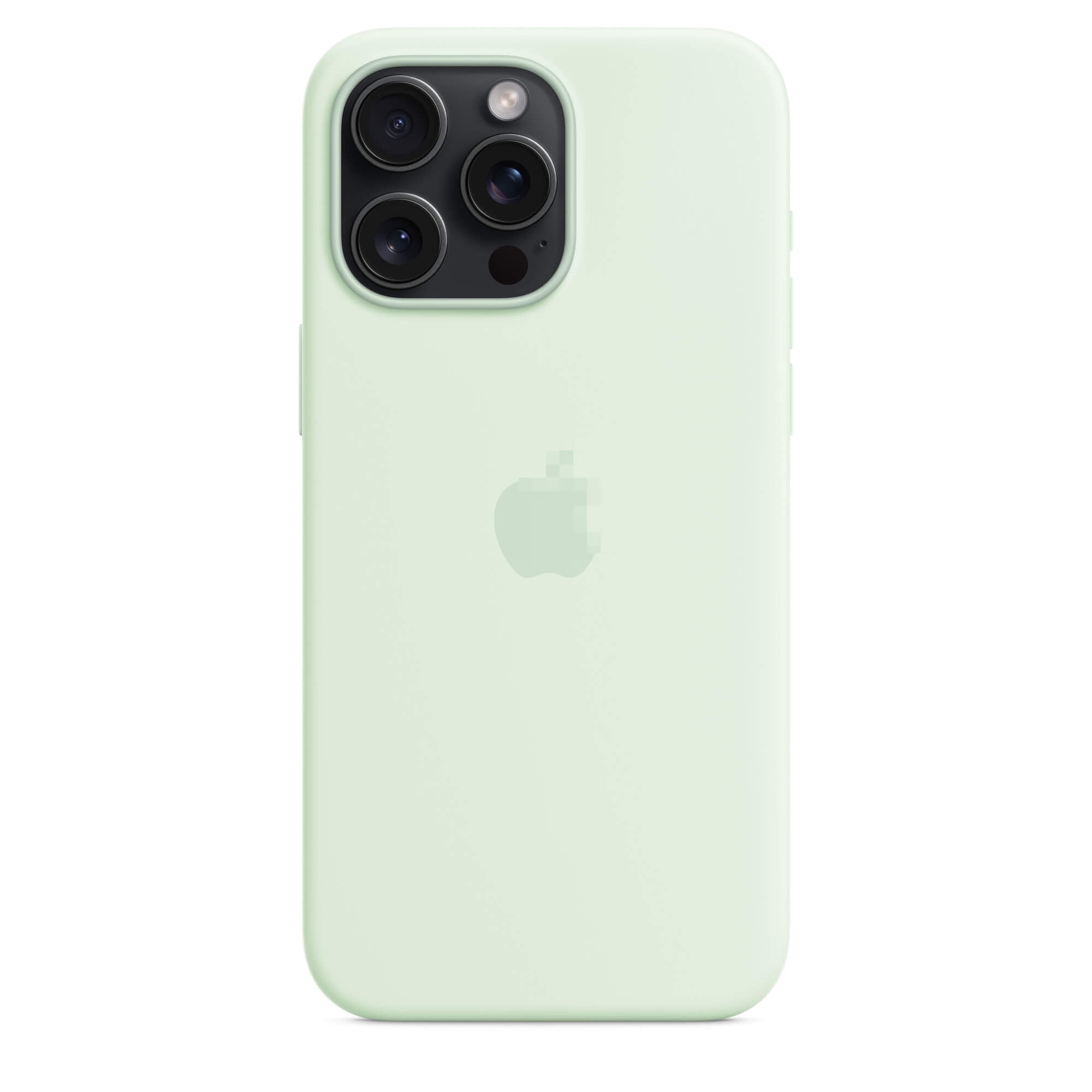 iPhone 15 Pro Max Silicone Case with MagSafe Soft feel Flocking lining 6.7"in-Soft Mint ...
