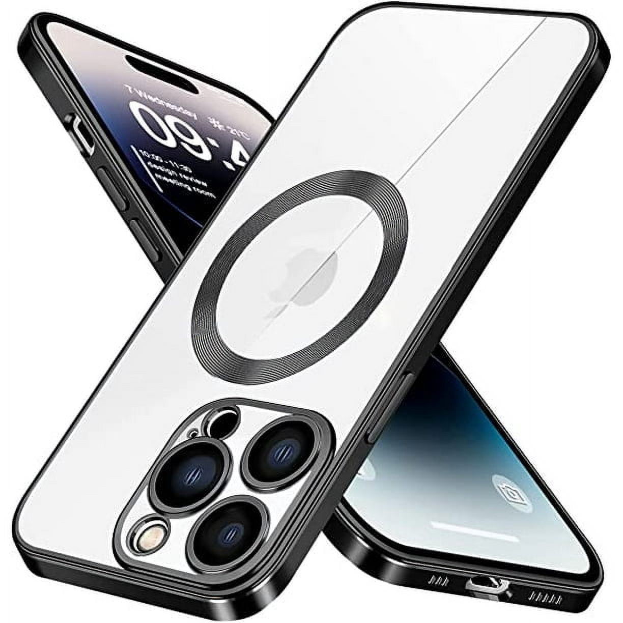 iPhone 15 Pro Max Silicone Chrome Magnetic Case [Yellow Resistant] Soft ...