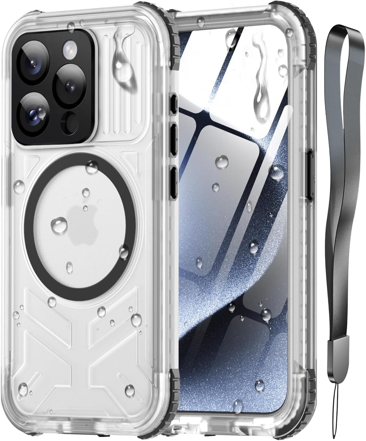 for iPhone 15 Pro Max Waterproof Case, [Built-in Lens & Screen ...