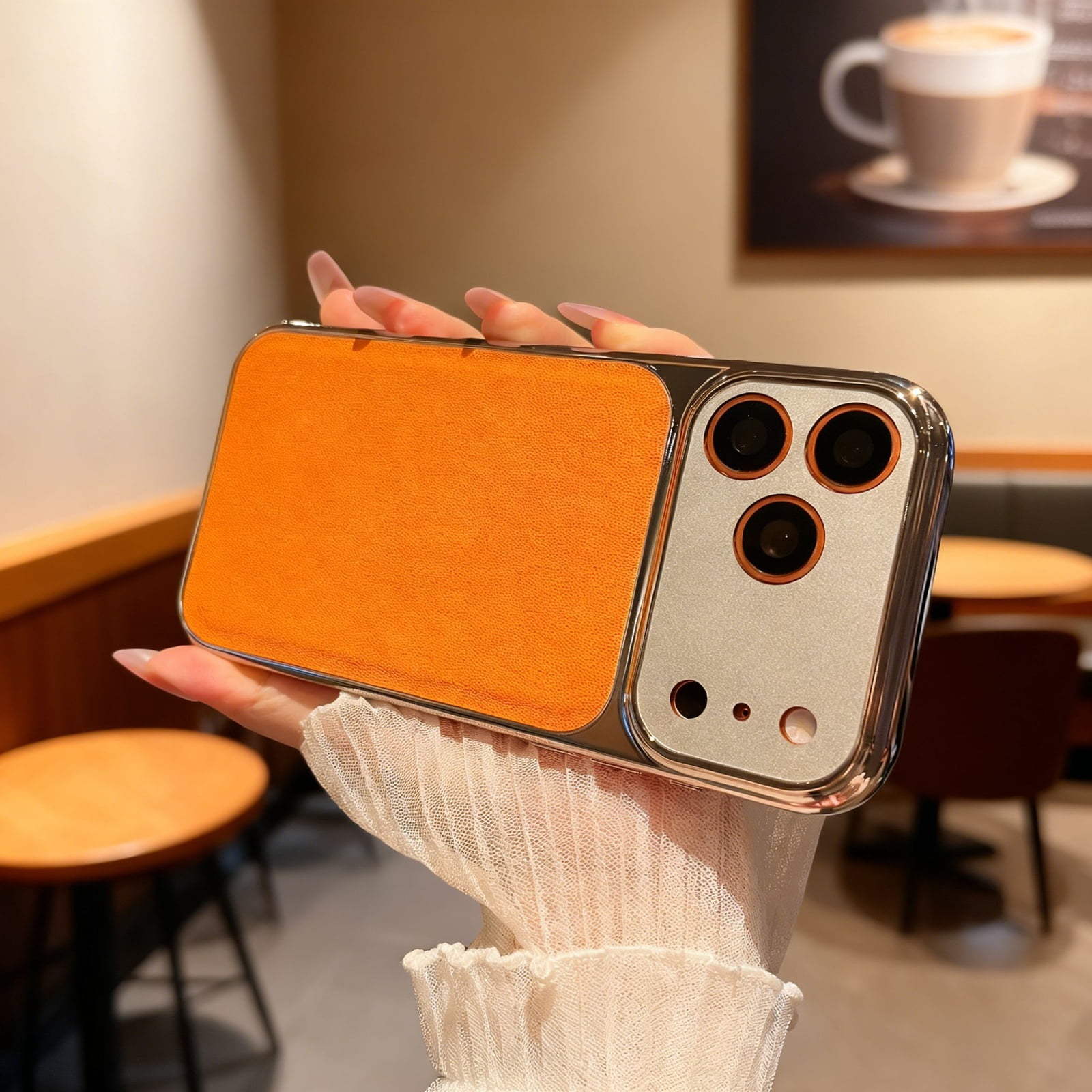 For iPhone 15 Pro Phone Case,Anti-Scratch PU Leather Back Hybrid ...