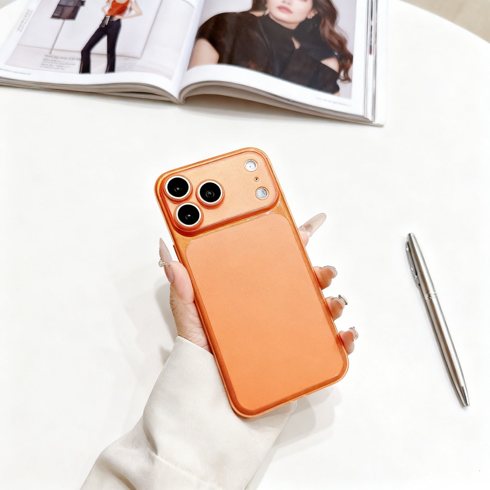 For iPhone 15 Pro Phone Case,Anti-fingerprinting Matte Back,With Lens ...