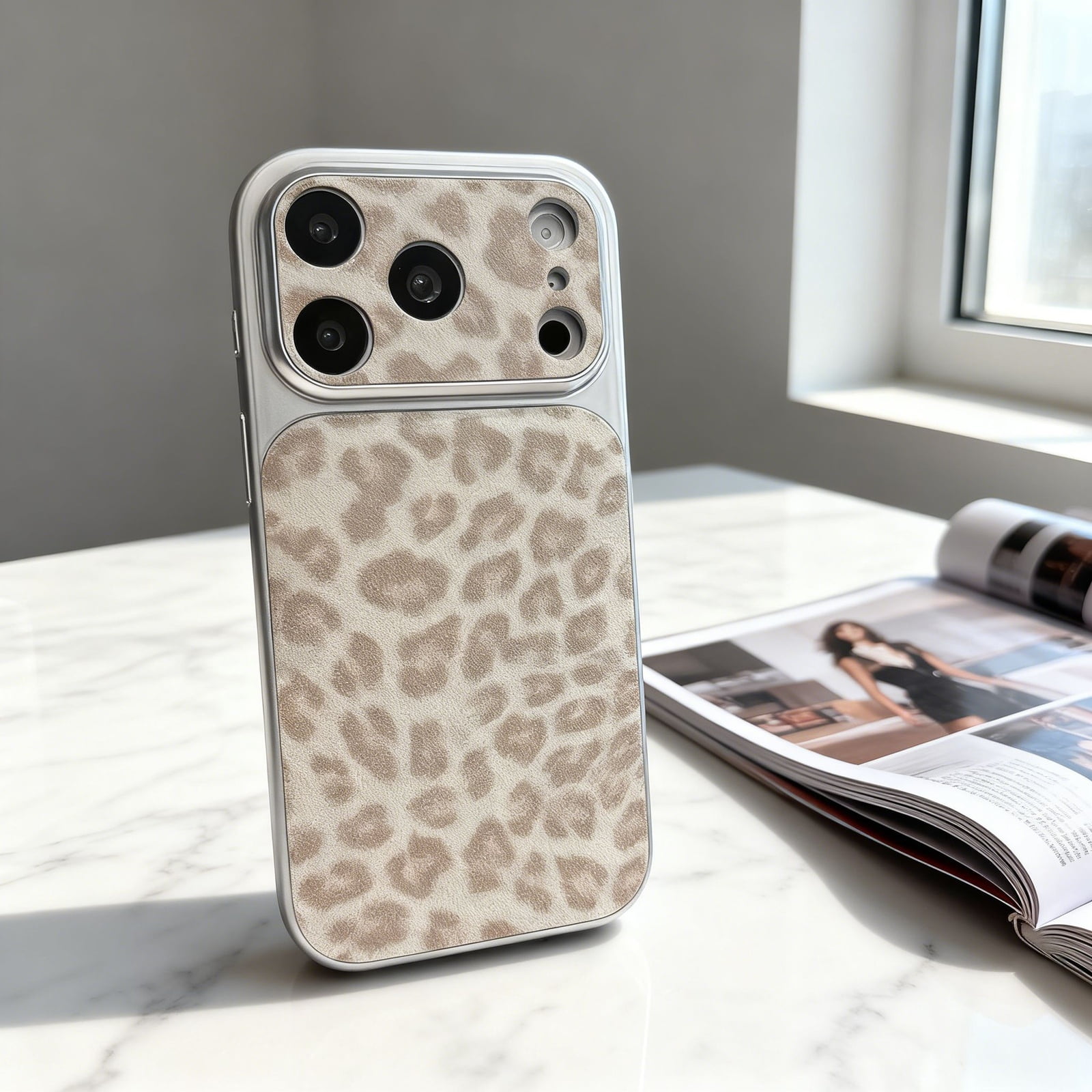 For iPhone 15 Pro Phone Case,Luxury Bling Shiny Glitter Leopard Pattern ...