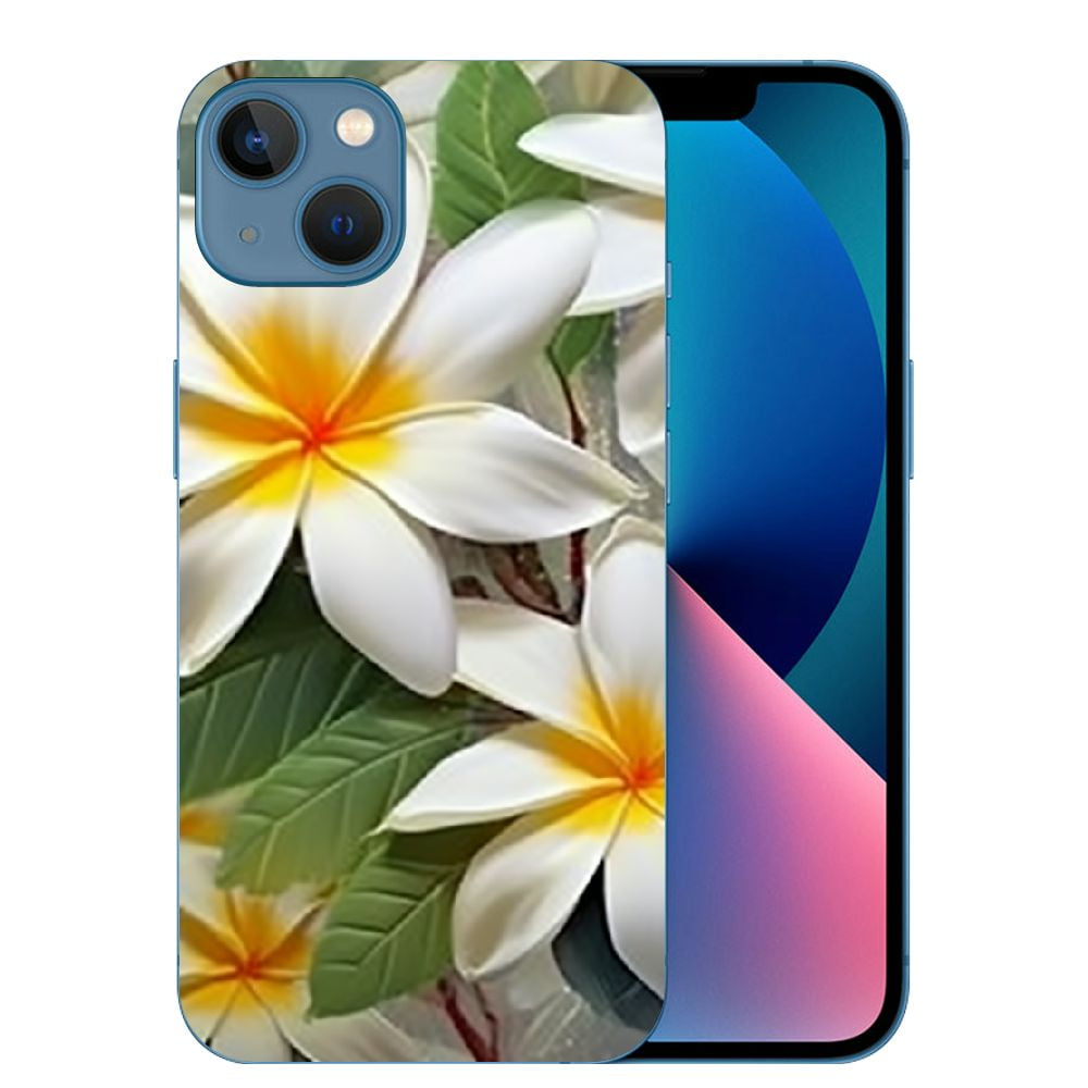 iPhone 15 Pro Vintage Floral Graphic: Plumeria Leaves and Flowers Case ...