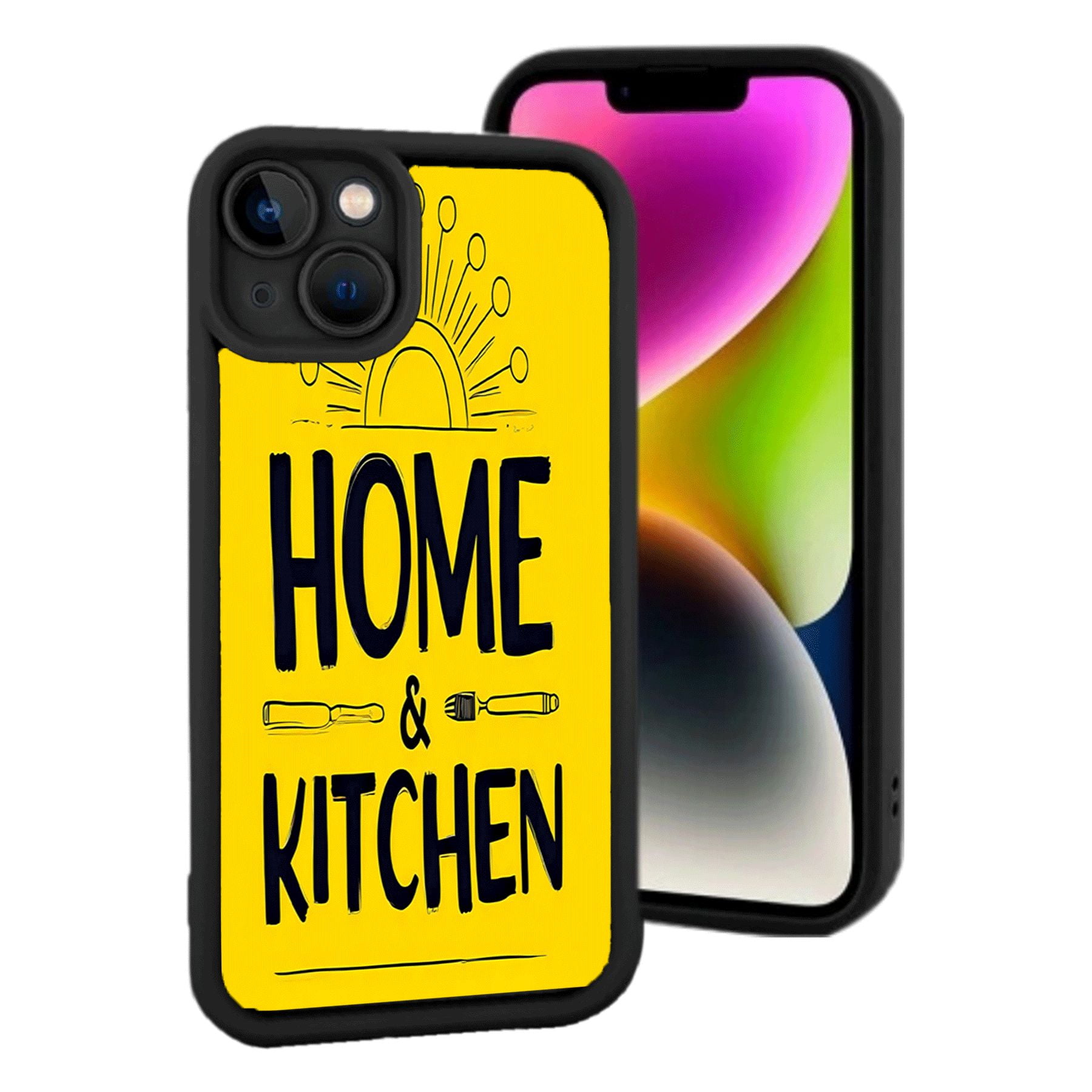 iPhone 15 Yellow Resistant Lightweight Case - Bold Black ' HOME ...