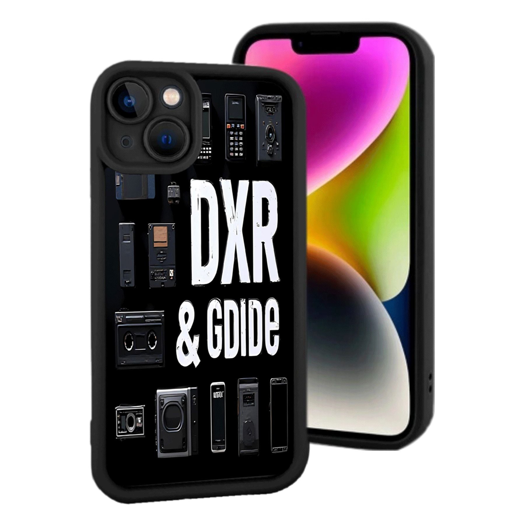iPhone 15 Yellowing Resistant Lightweight Case - Black Background with ...
