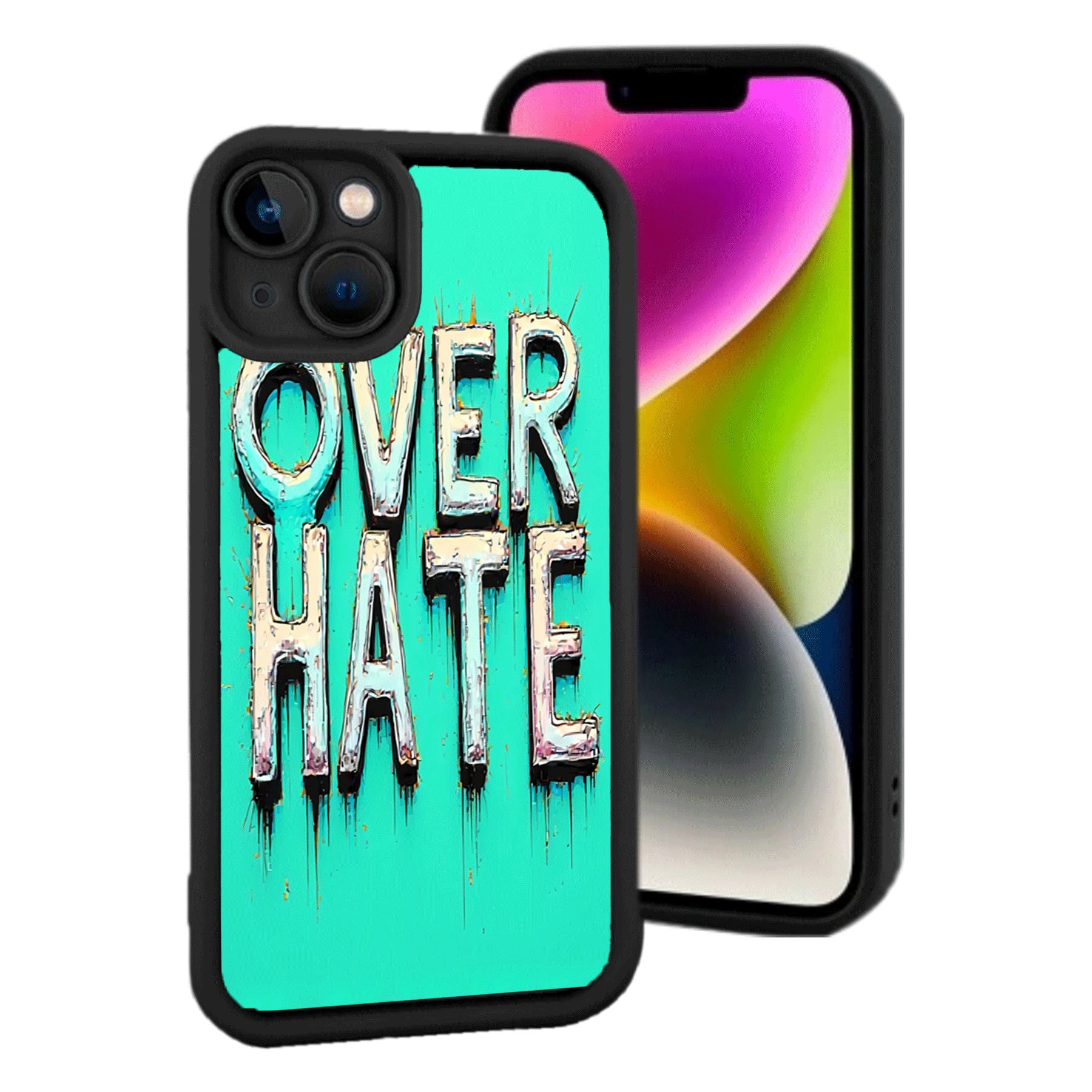 iPhone 15 Yellowing Resistant Lightweight Case - Bold ' OVER HATE ...