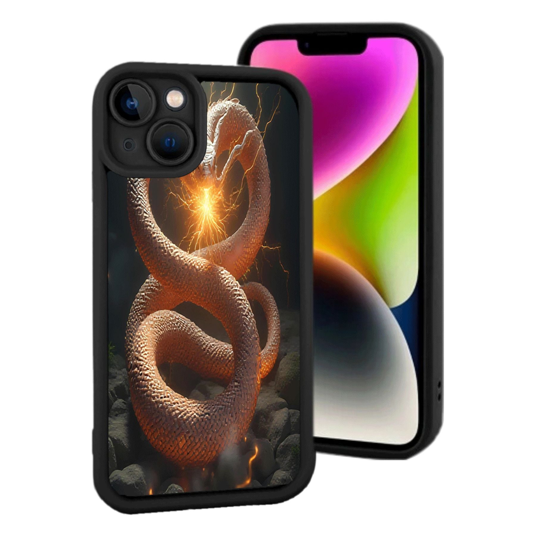 iPhone 15 Yellowing Resistant Lightweight Case - Dynamic Serpent Design ...