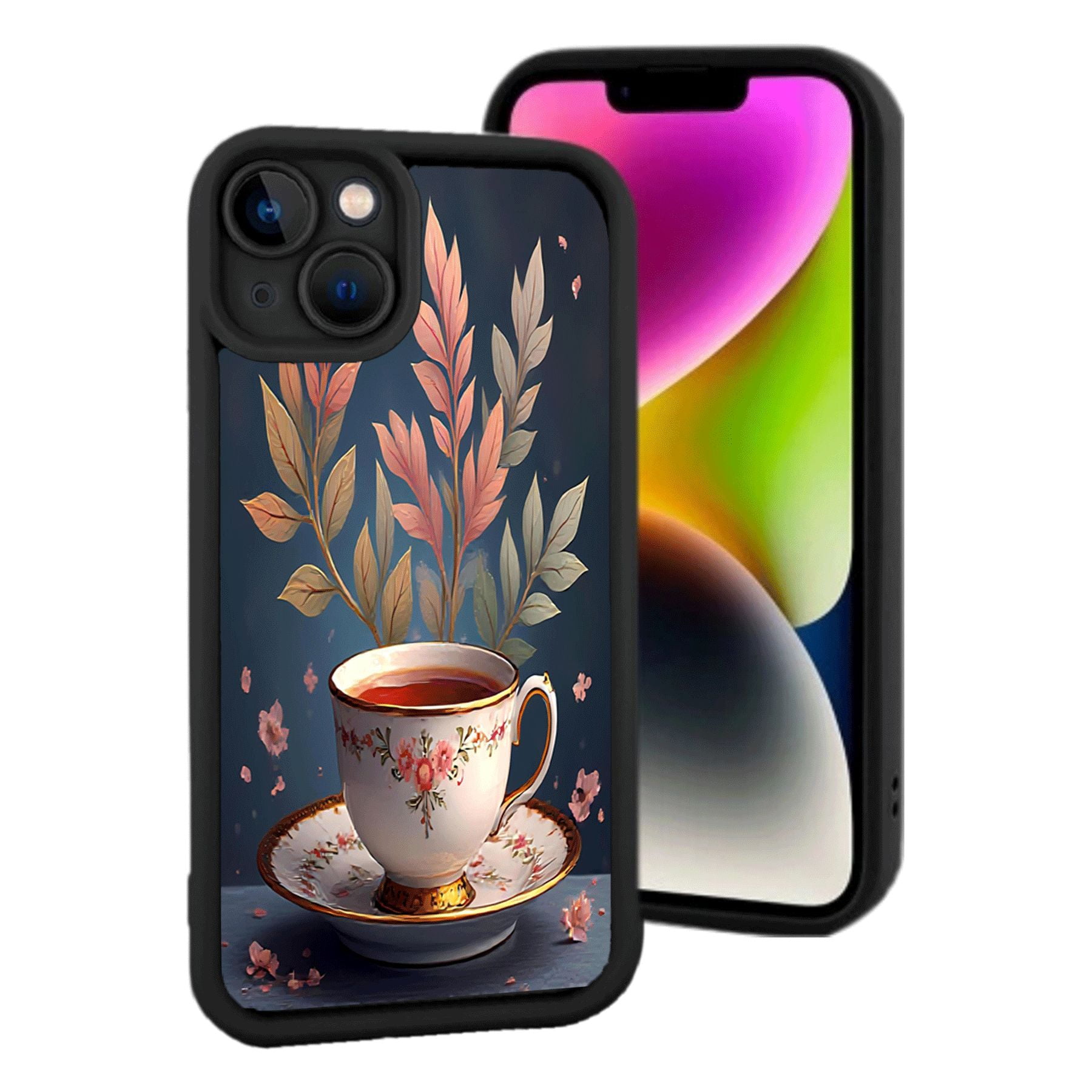 iPhone 15 Yellowing Resistant Lightweight Case - Elegant Floral Pattern ...