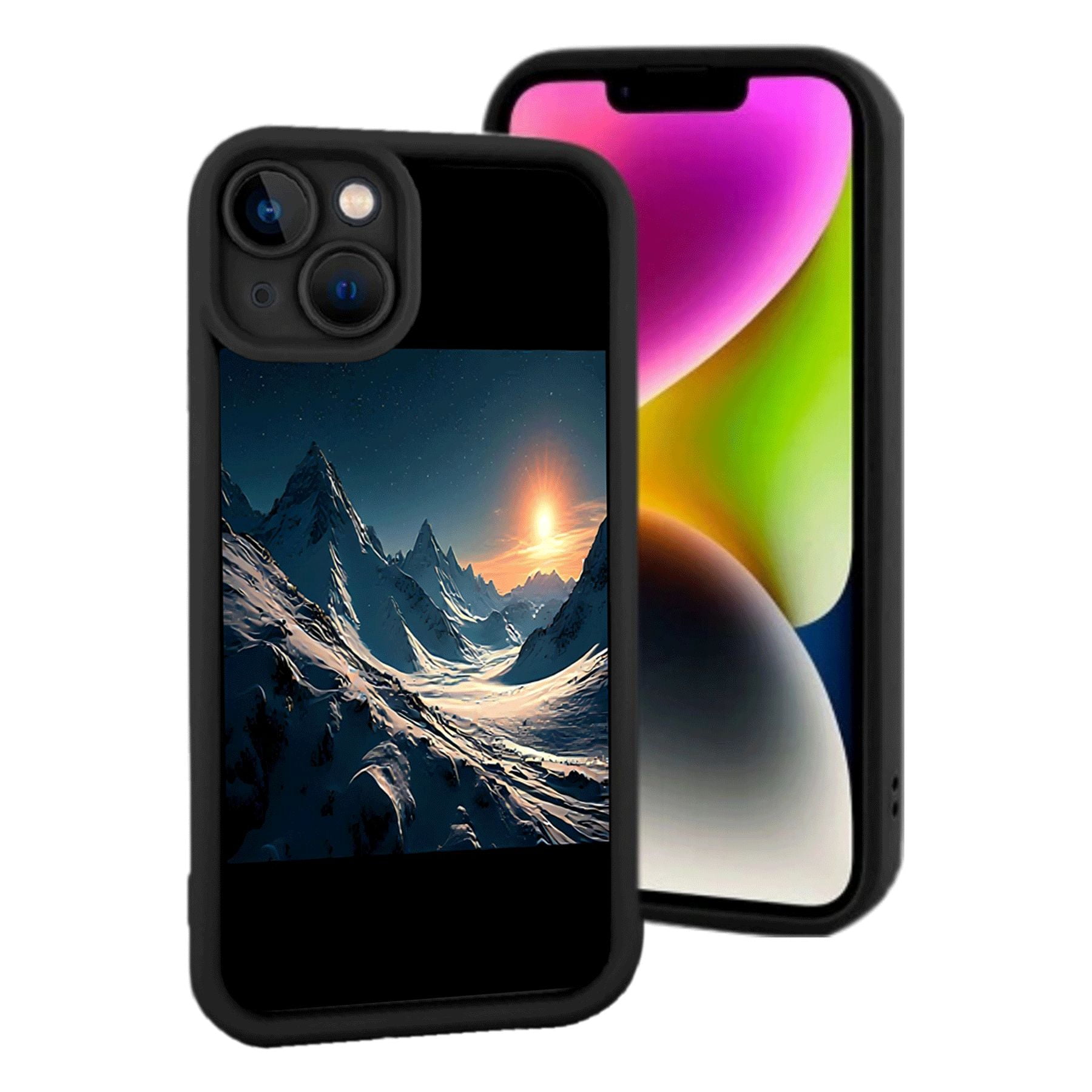 iPhone 15 Yellowing Resistant Lightweight Case - Elegant Snowy Mountain ...