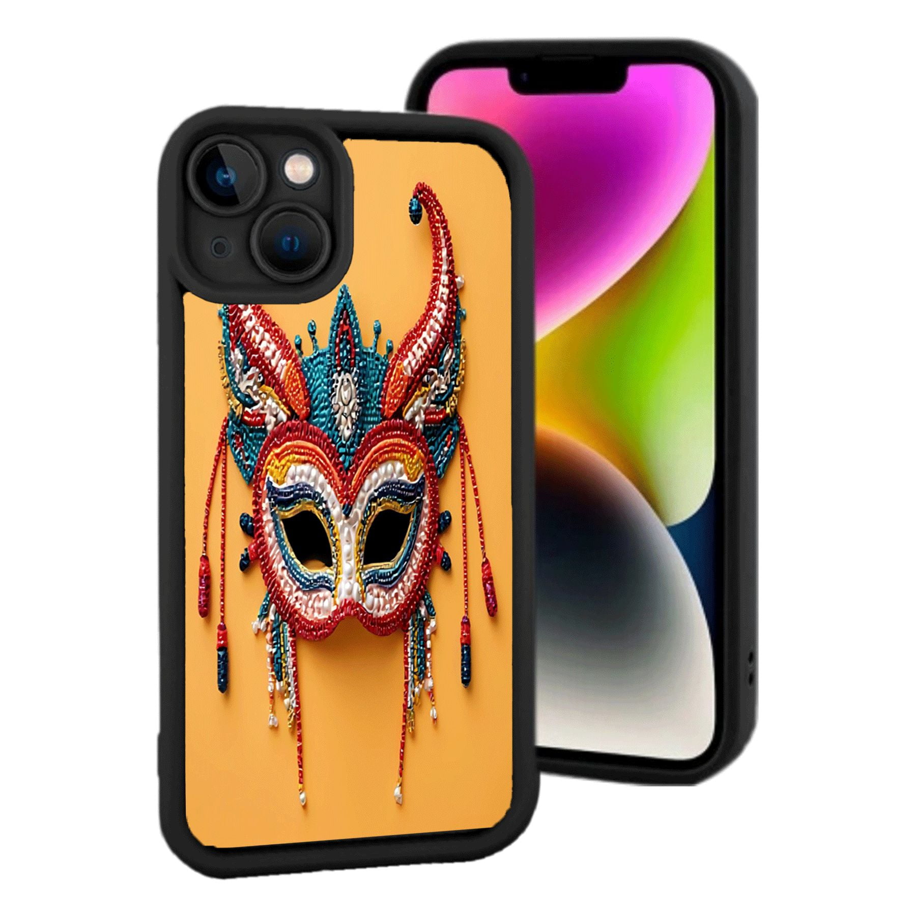 iPhone 15 Yellowing Resistant Lightweight Case - Elegant Venetian Mask ...