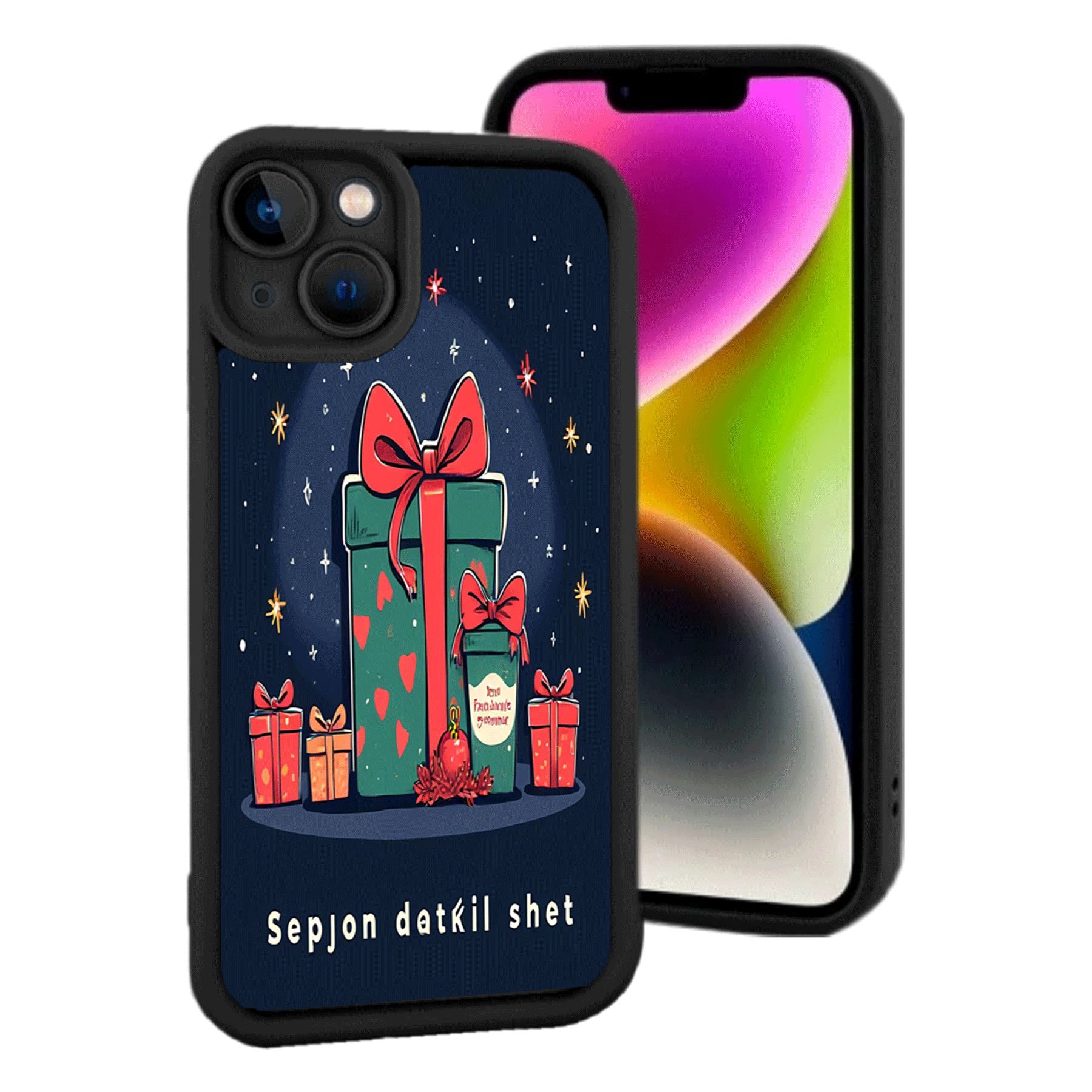 iPhone 15 Yellowing Resistant Lightweight Case - Festive Green Gift Box ...