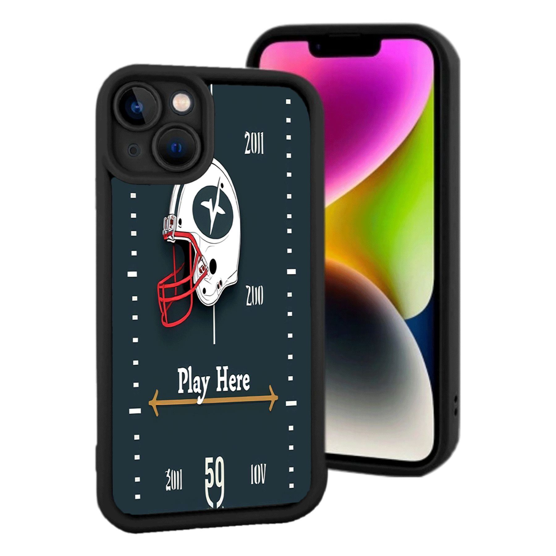 iPhone 15 Yellowing Resistant Lightweight Case - Stylish Football Field ...