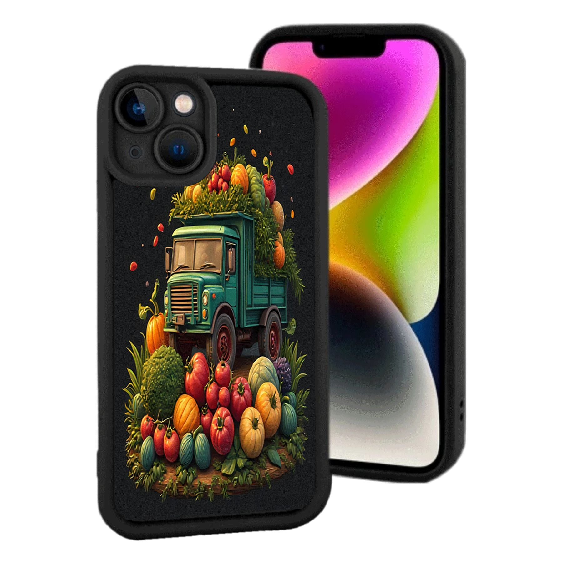 iPhone 15 Yellowing Resistant Lightweight Case - Vibrant Green Truck ...
