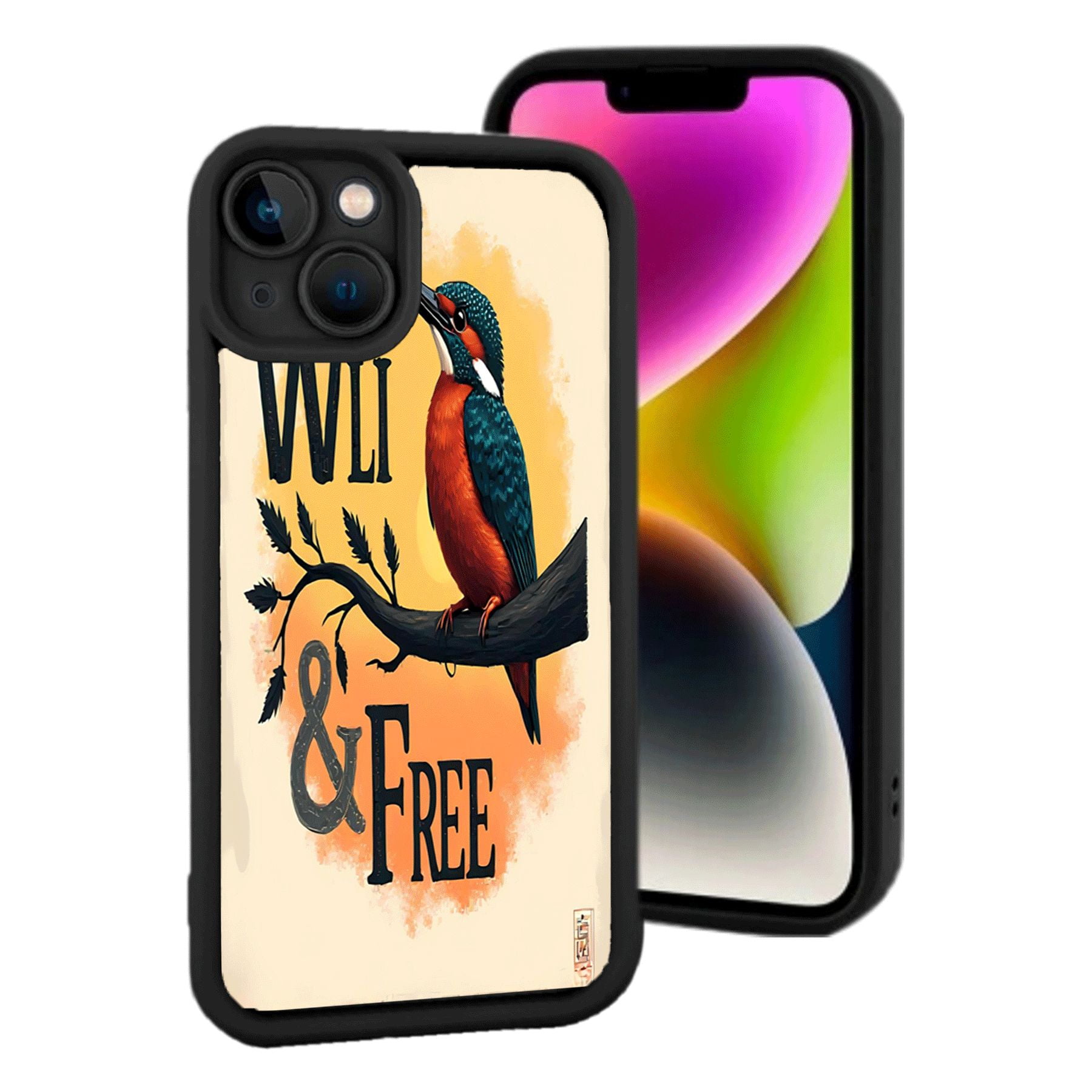 iPhone 15 Yellowing Resistant Lightweight Case - Vibrant Retro Bird ...