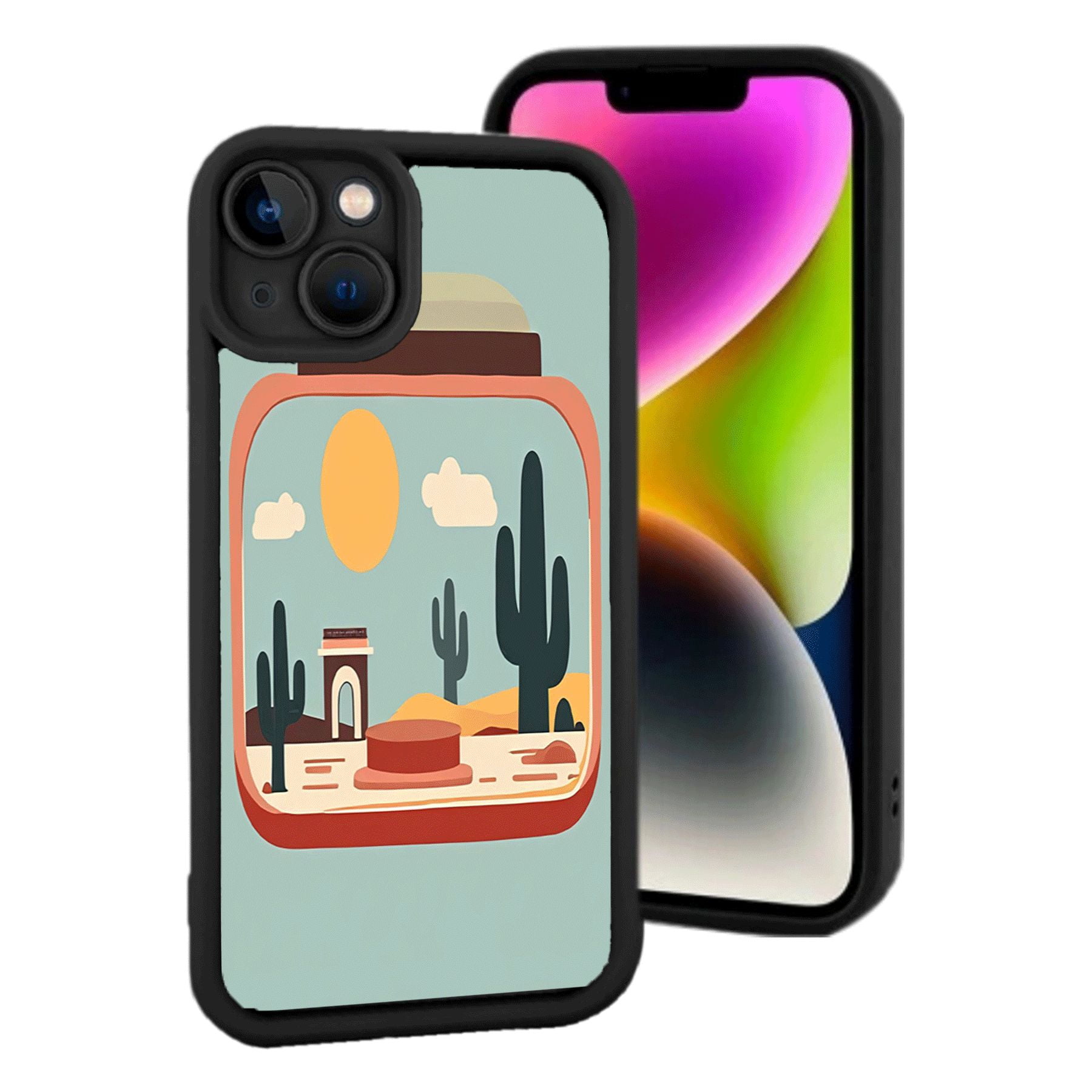 iPhone 15 Yellowing Resistant Lightweight Case - Vintage Desert ...