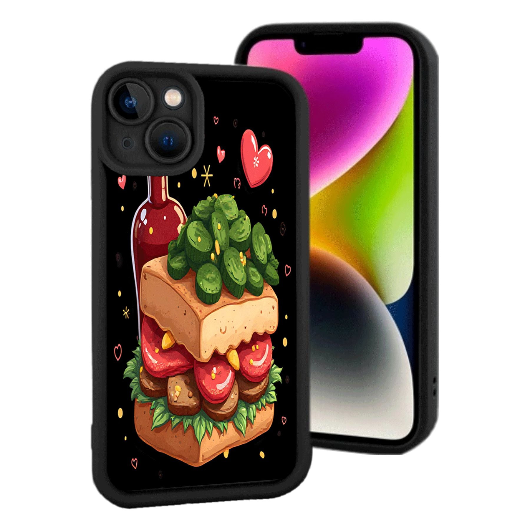iPhone 15 Yellowing Resistant Lightweight Case - Whimsical Sandwich ...