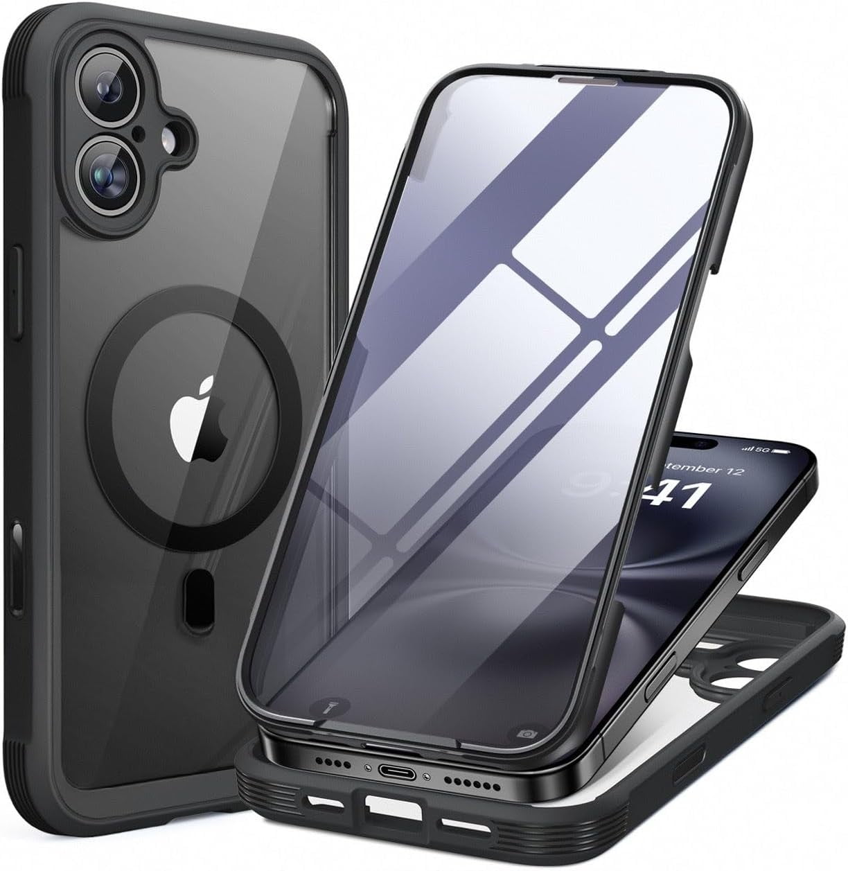 for iPhone 16 Case 6.1'', Full-Body Bumper Phone case with Built-in ...