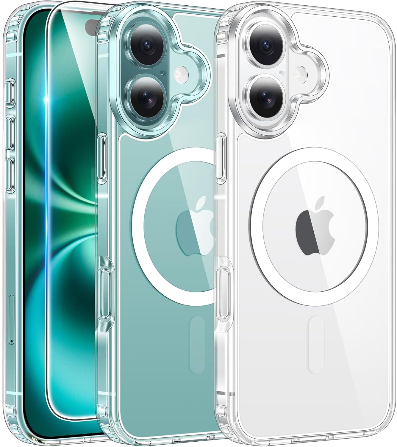 for iPhone 16 Case Clear: Magnetic Phone Cases with Screen Protector ...