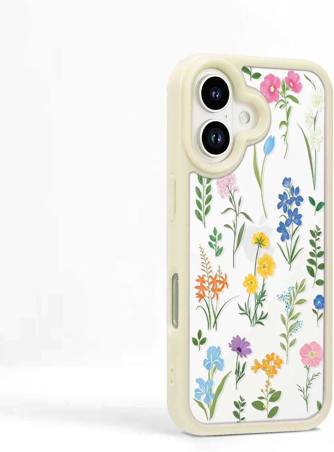 for iPhone 16 Case,Clear Slim Fit Pretty Aesthetic Flower Floral Cover ...