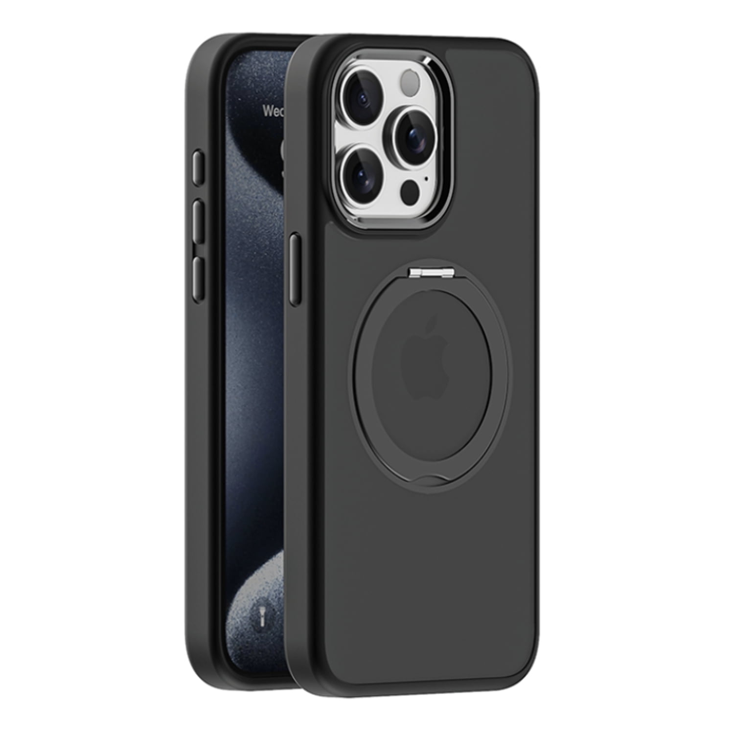 for iPhone 16 Case with Invisible Ring Holder Stand Translucent ...
