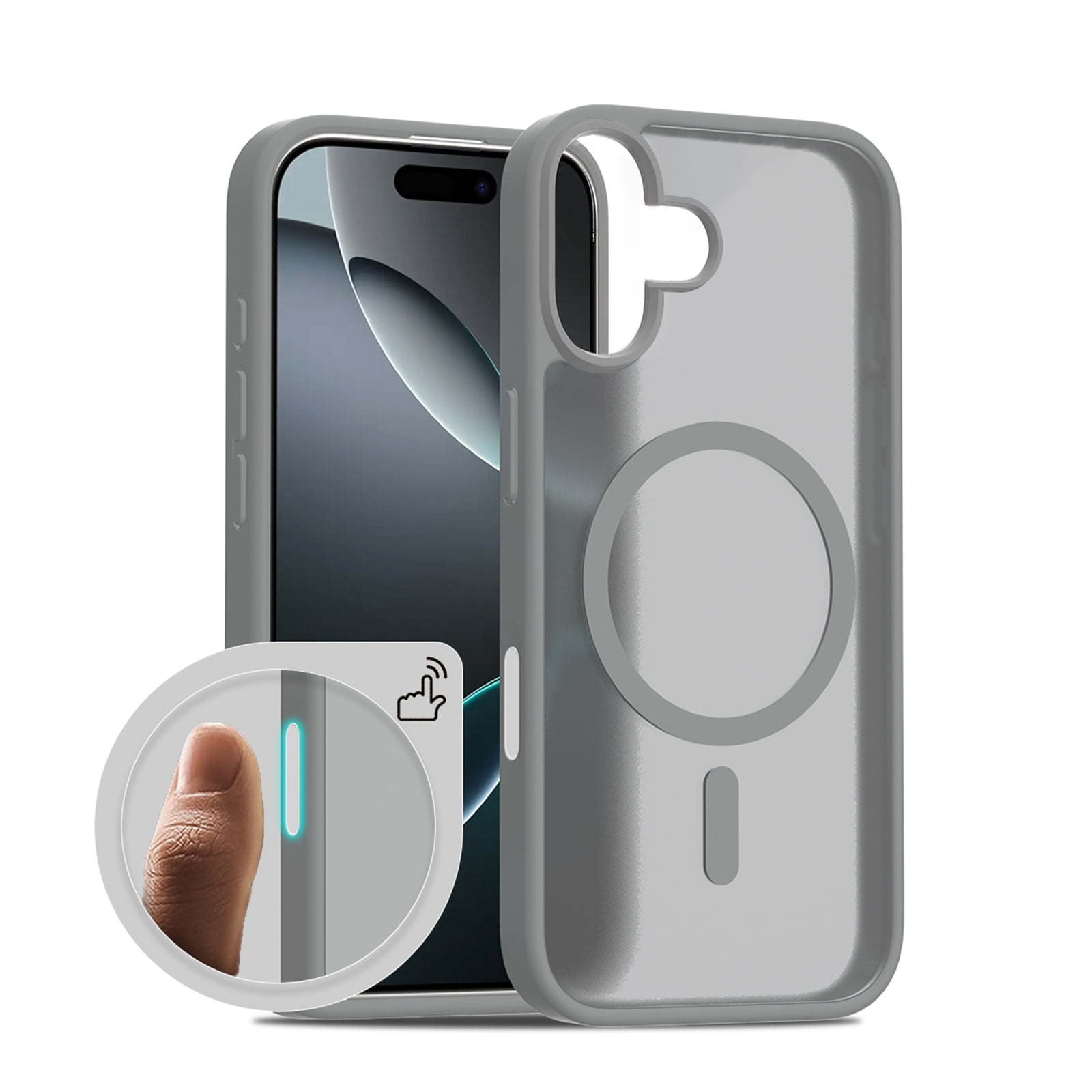 for iPhone 16 Case: Magnetic Translucent Matte Shockproof Slim Compatible with MagSafe ...