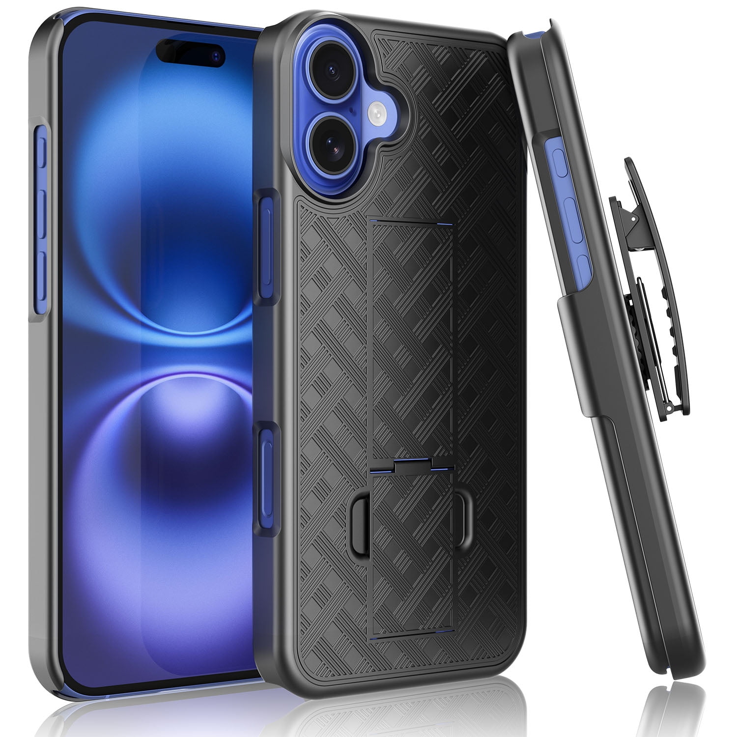 For iPhone 16 Case with Swivel Belt Clip, Shell Holster Combo for Apple ...