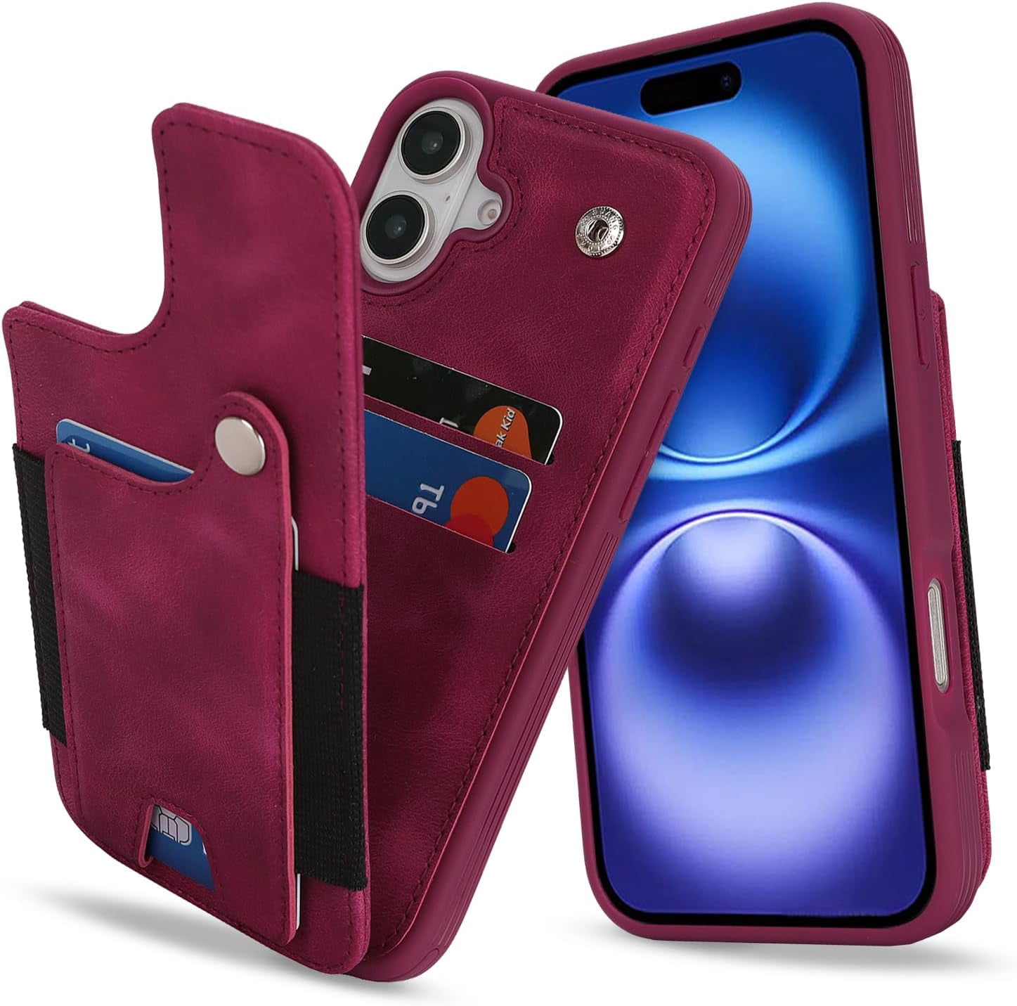 for iPhone 16 Case Wallet with Card Holder RFID Blocking for Women Men ...