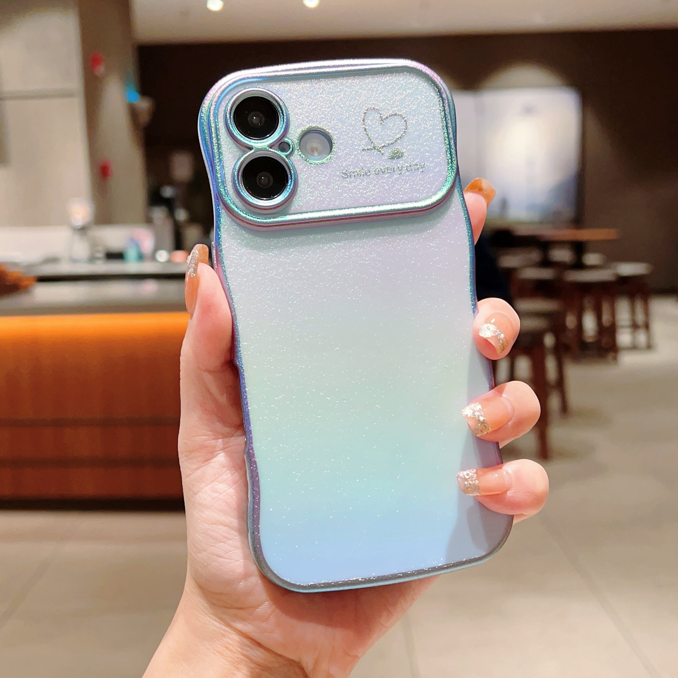 for iPhone 16 Case for Women & Girls, Cute Wave Design with Curly Shape ...