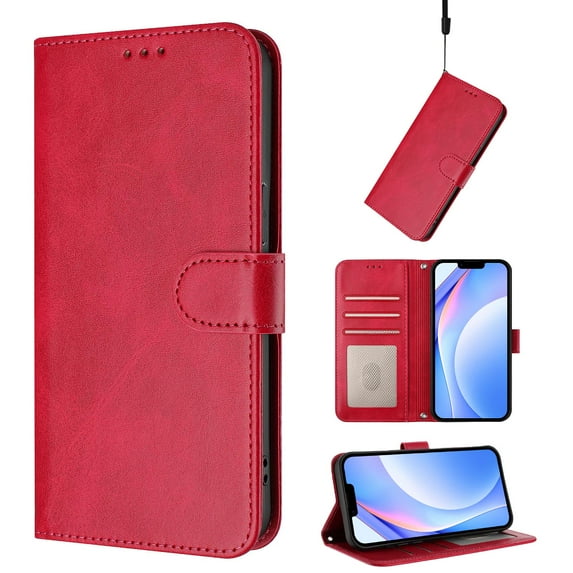 for iPhone 16 Flip Wallet Case, Classic Card Slots RFID Blocking ...